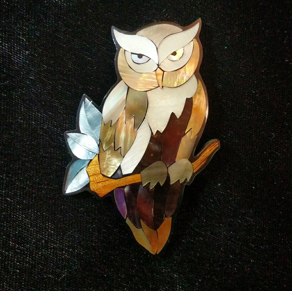 Lee Sands | Jewelry | Lee Sands Owl Inlay Pin | Poshmark